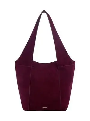 Rag & Bone Brayton Large Suede Shopper Tote Bag - Deep Berry