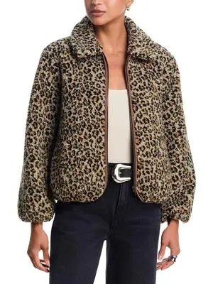 The Great. The Vail Teddy Jacket - Tan Leopard