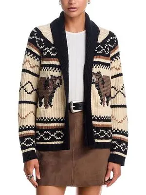 The Great. The Bear Lodge Open Cardigan Sweater - Black