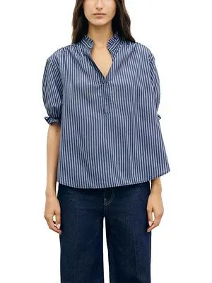 Gerard Darel Louann Ruffled High Collar Blouse - Ink