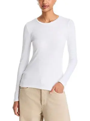 Majestic Filatures Soft Touch Rib Long Sleeve Crewneck Tee - Blanc