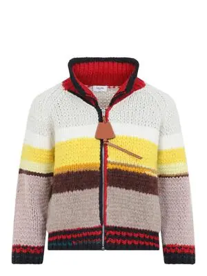 Celine Chunky Knit Zip-front Cardigan - Multicolour