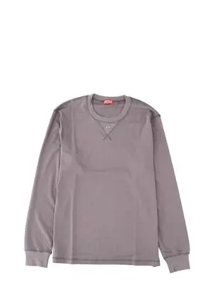 DIESEL® Ribbed Cotton Crewneck Sweatshirt - Grey