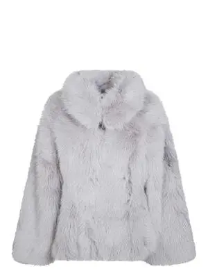 ROTATE BY BIRGER CHRISTENSEN Faux Fur Flared Jacket - Beige