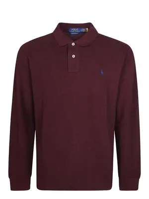Polo Ralph Lauren Long Sleeve Knit Polo Shirt - Rosso