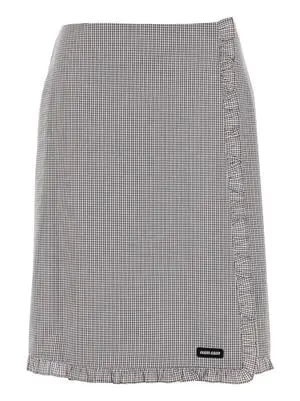 Miu Miu Miu Miu Embroidered Checked Poplin Mini Skirt Checked