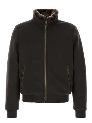MOORER Bellati Down Puffer Jacket In Wool-cashmere Blend - Brown