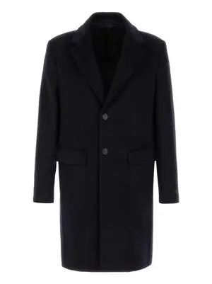 Prada Virgin Wool & Cashmere Overcoat - Bleu