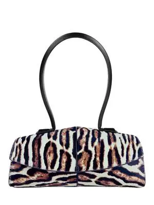 JIL SANDER JIL SANDER Ocelot Print Leather Shoulder Handbag Ocelot Print