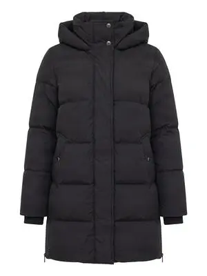 Woolrich Hooded Long Puffer Coat - Black