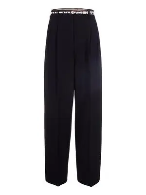 Max Mara MAX MARA STUDIO Belted Wide-Leg Pleated Trousers Black