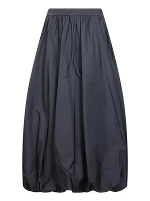 Max Mara MAX MARA WEEKEND Taffeta Gathered Midi Skirt Nero