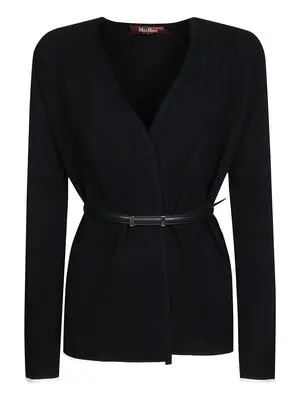 MAX MARA Max Mara Studio Punto Milan Knit Cardigan With Belt