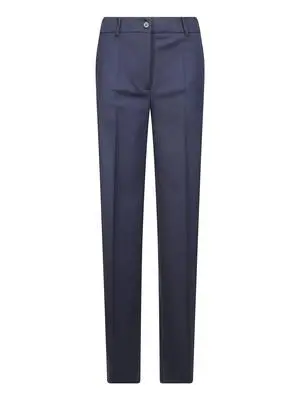 PAROSH Stretch Wool-blend Tailored Pants - Blu