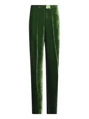 PAROSH Velvet Viscose Silk Pants - Verde