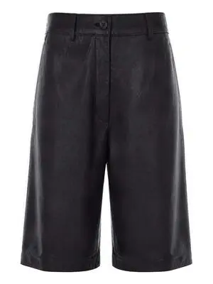 PAROSH Leather Tailored Bermuda Shorts - Testa Di Moro