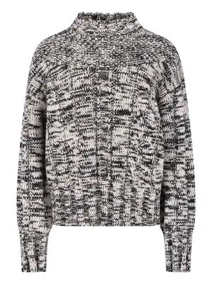 Malo Cable-knit Turtleneck Sweater - Grey