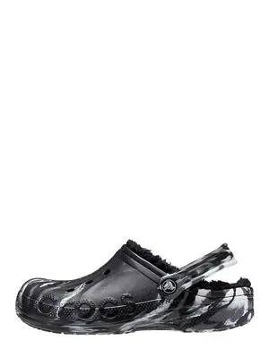 CROCS Baya Lined Marbled Clogs - Black/silver