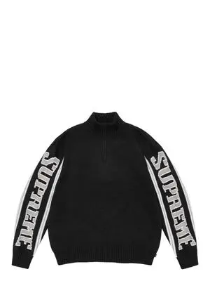 Supreme Supreme Jacquard Sleeve Half Zip Sweater Black