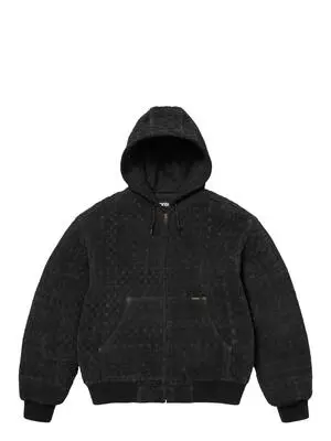 Supreme Woven Suede Hooded Work Jacket - Black