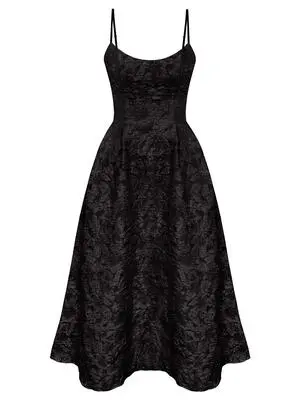 POST MERIDIEM Jacquard Corset Bustier Dress - Black