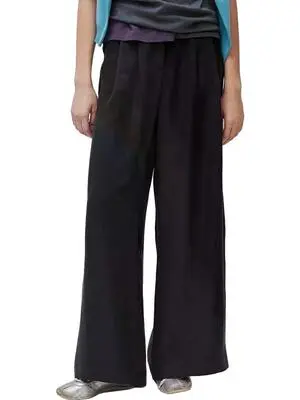 BENETTON Pleated Wide-leg Trousers - Black