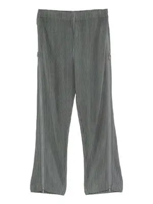 Issey Miyake Pleated Zip-detail Trousers - Blue