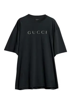 Gucci Cotton Jersey T-shirt With Glitter Print - Multi