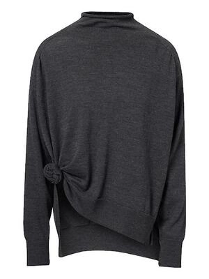Magda Butrym Wool Jumper With Floral Detail - Grey