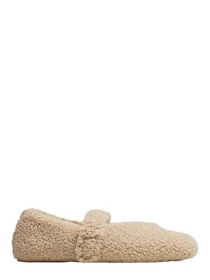 THE WHITE COMPANY Borg Faux-sheepskin Ballet Slippers - Neutral