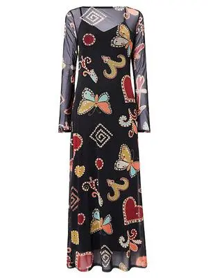 NEVER FULLY DRESSED Astra Mesh Maxi Dress - Black