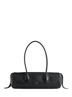 Khaite Donna Logo Leather Shoulder Bag - Black