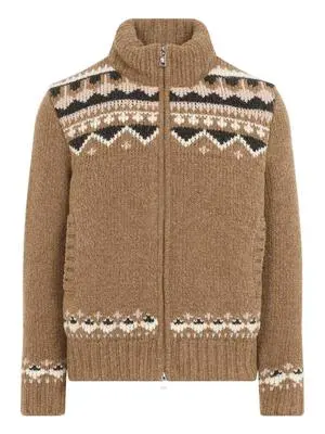 MONCLER Moncler Fair Isle Zip-Up Wool Cardigan