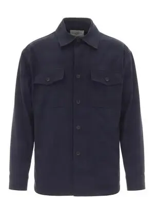 PAOLO PECORA Button-up Overshirt With Patch Pockets - Blu