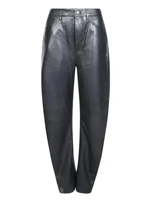 ROTATE BY BIRGER CHRISTENSEN Rotate By Birger Christensen Barrel-Leg Lamb Leather Pants