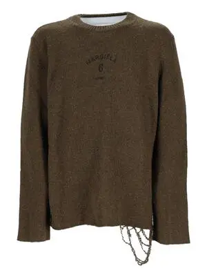 MAISON MARGIELA Logo Knit Sweater - Brown