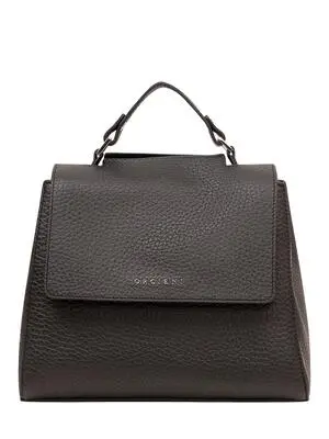 Orciani Mini Soft Shopper Bag With Artistic Design - Nero