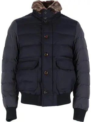 MOORER MOORER Hooded Quilted Puffer Jacket With Faux Fur Trim