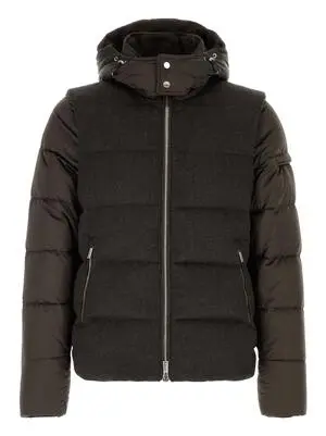 MOORER Wool Blend Down Jacket - Brown