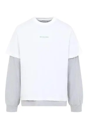 Balenciaga Balancing Two-tone Cotton Oversize T-shirt - Multicolor
