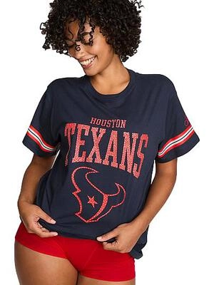 Pink Nfl Collection Campus Cotton Bling Tee - Blue