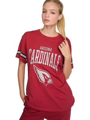 Pink Nfl Collection Campus Cotton Bling Tee - Red