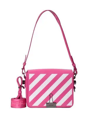 Off-White Binder Clip Bag - Fuchsia White