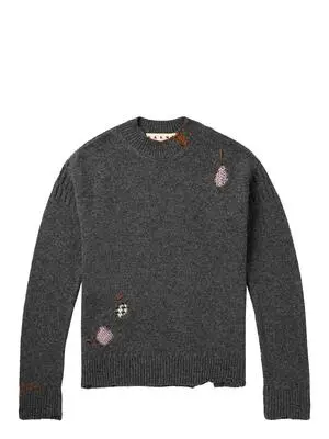 Marni Striped Mohair Sweater - Black