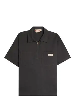 Marni Short-sleeve Zip Polo - Grey