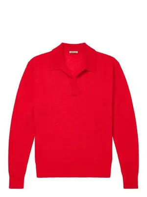 Auralee Baby Suri Alpaca Blend Polo Sweater - Red