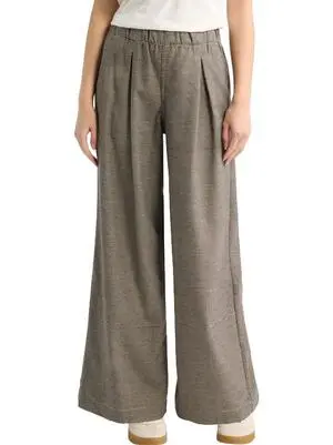 Marine Layer Allison Wide Leg Pleat Pants - Houndstooth