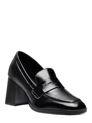 STUART WEITZMAN Vera Loafer With Stacked Heel - Black