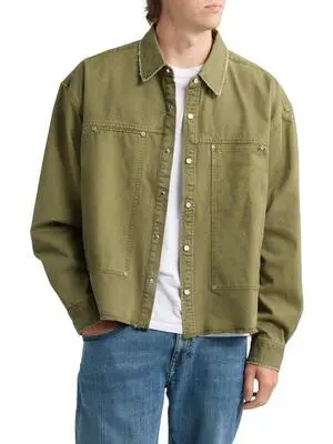 PURPLE BRAND Cotton Twill Shirt Jacket - Green