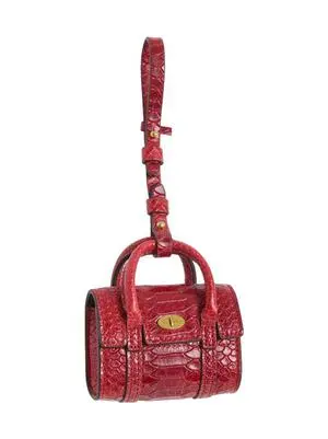 Mulberry Mini Bayswater Snakeskin Embossed Leather Bag Charm - Apple Red